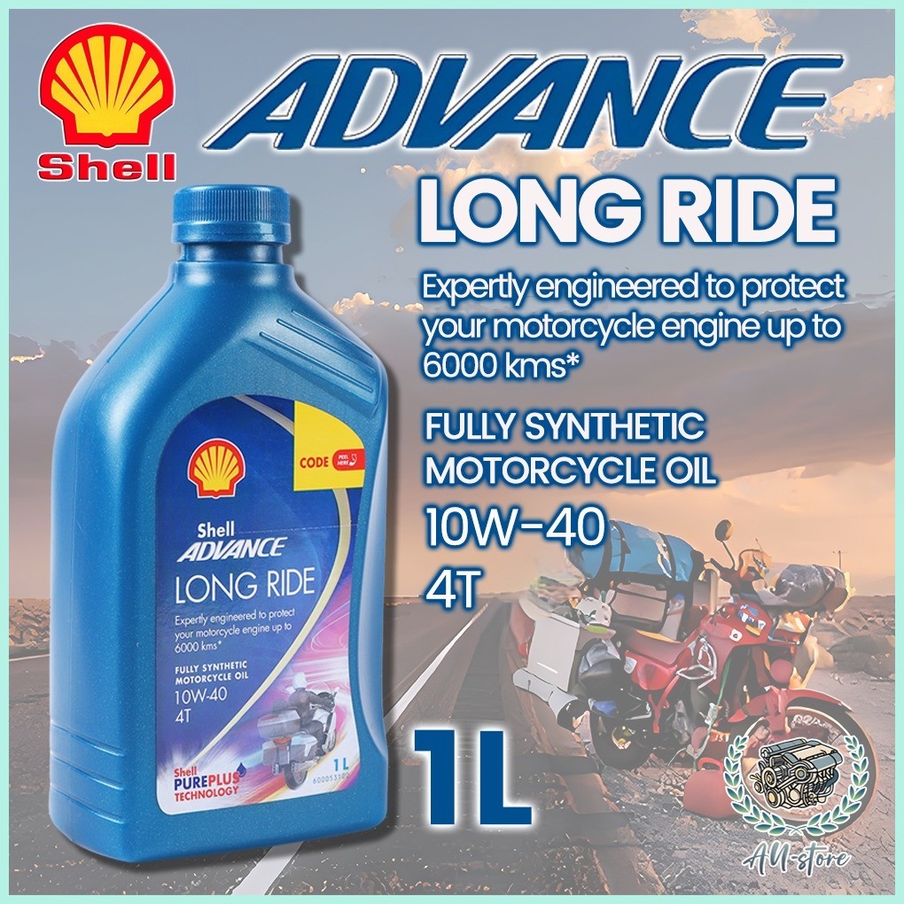 Shell Advance 4T Long Ride 10w40 Fully Synthetic 1L API SN JASO MA2 ...