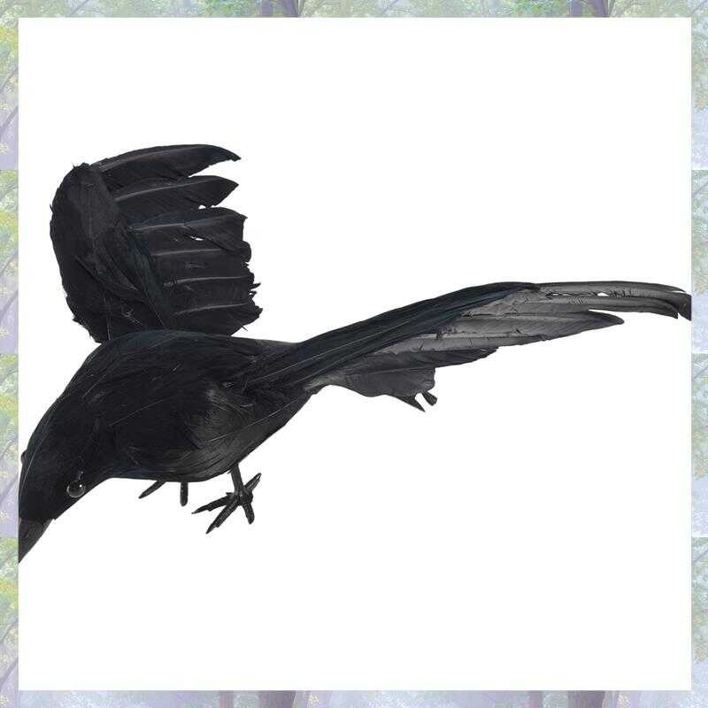 Tt Halloween S Bird Large 25X40cm Spreading Wings Black Crow Toy Model ...