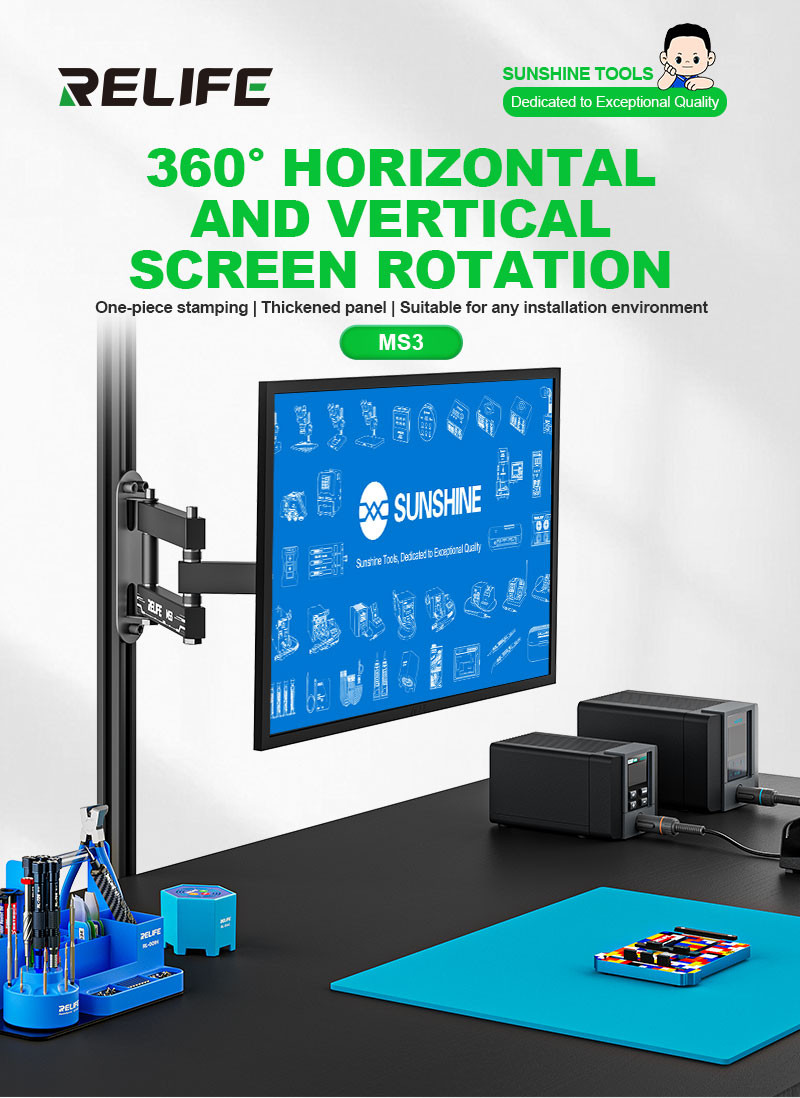 RELIFE MS3 360° Rotating Monitor Stand for 14-27 Inch Monitor Wall ...