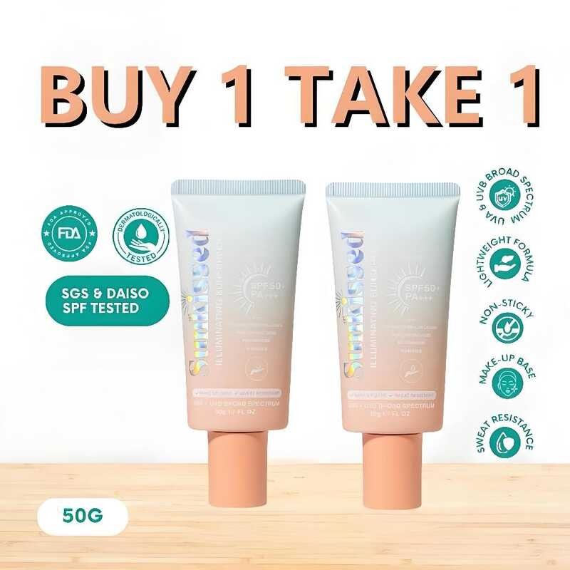 Sunkissed BAREFACED Spf50 Pa+ Illuminating Sunscreen 50G New Formula ...