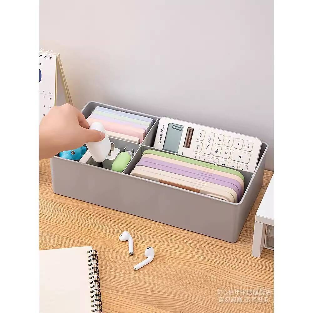 ☑♥ Stationery Storage Box Desktop Compartment Office Organizer Living ...