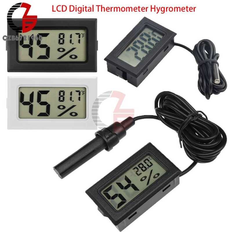 Mini LCD Digital Thermometer Hygrometer Indoor Embedded Sensor Electronic Temperature and ...