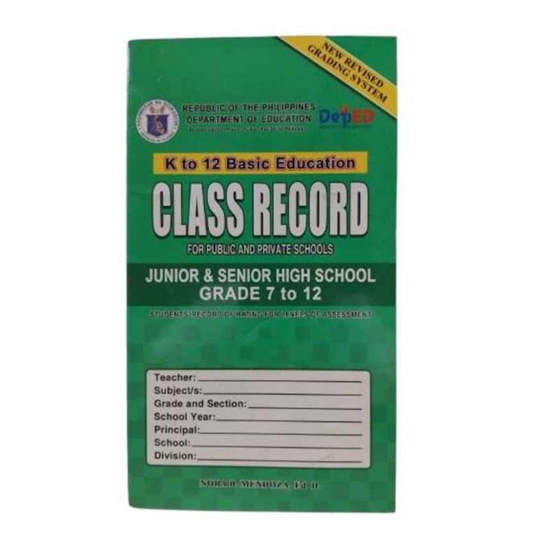 CLASS Record/Book Record Book For K To 12 Grade 7-12/Public And Private ...