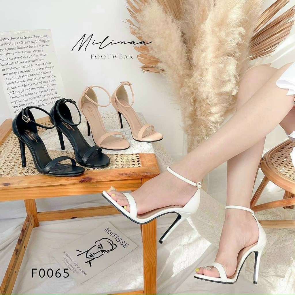 Hot Trend Black/White Thin Strappy High Heels 9cm Stiletto Heels ...
