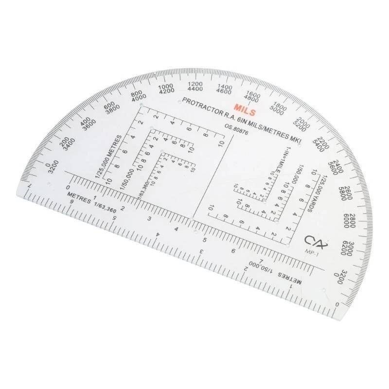 Semicircle and Map Coordinate Scale Protractor Romer Reference Tool ...