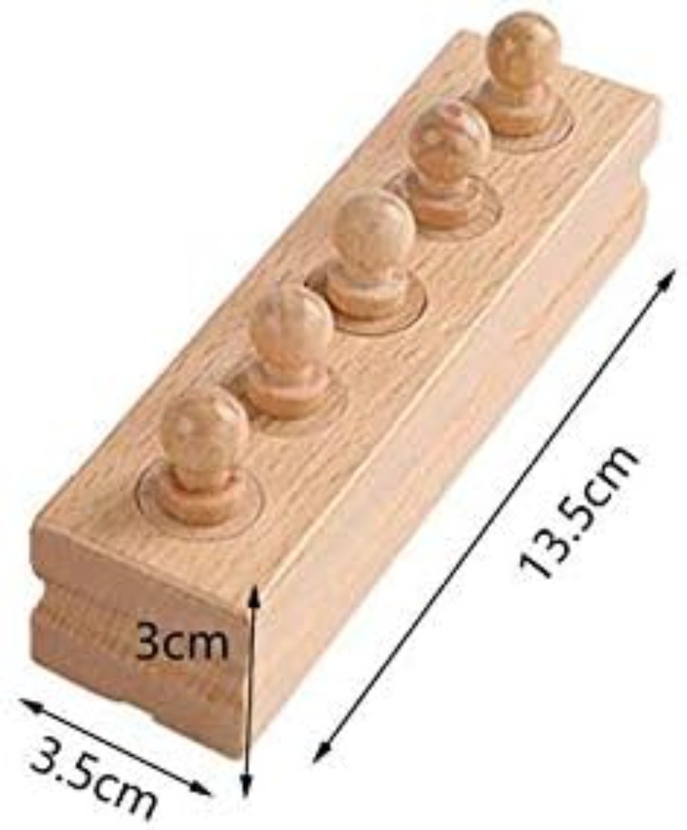 Montessori Wooden Small Cylinders Block,Knobbed Cylinder Socket ...