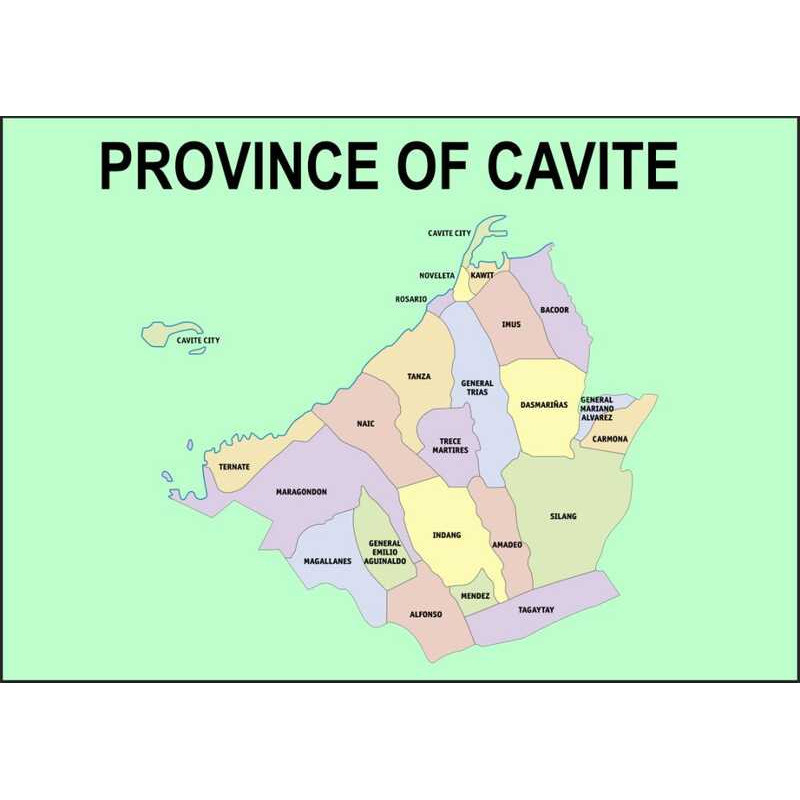 Cavite Province Map Waterproof A4 Laminated Chart 3 | Shopee Philippines