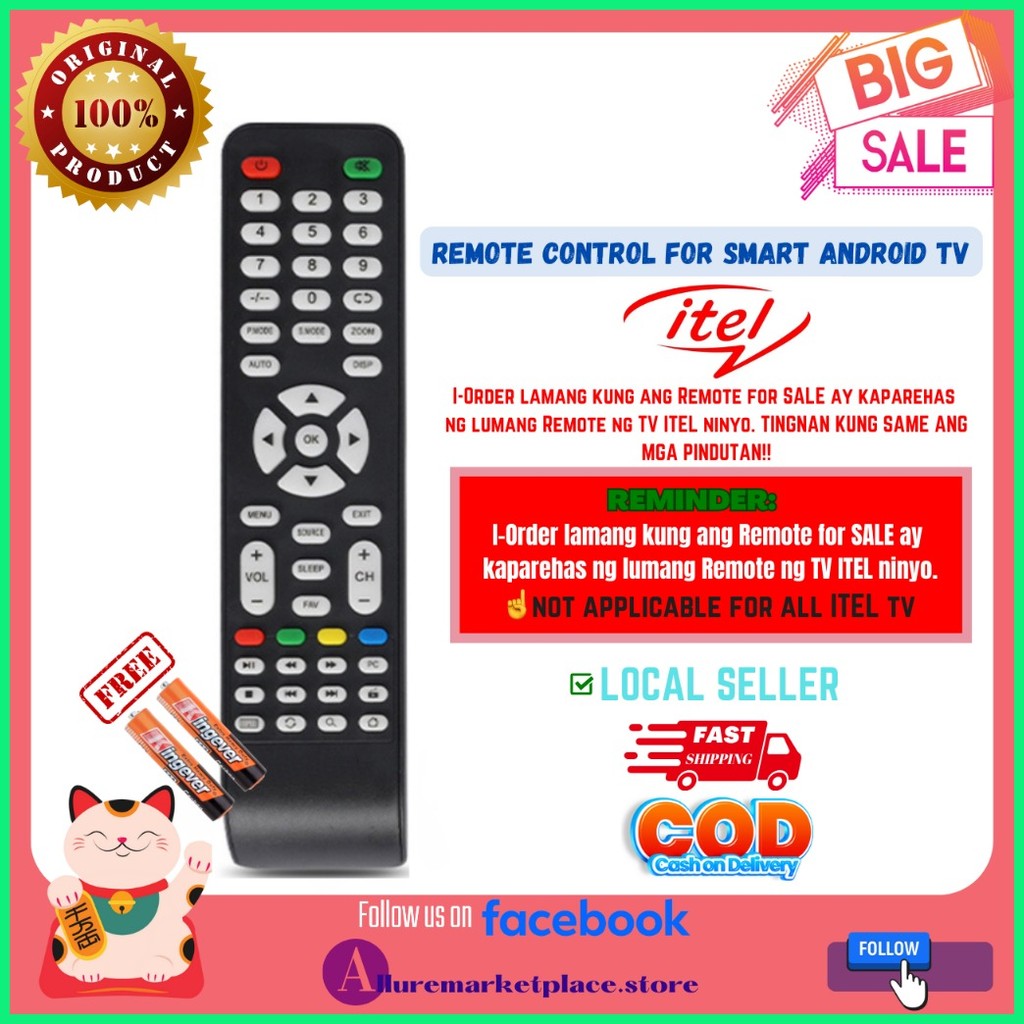 (Pls Read b4 u Order)- ITEL Smart TV Remote ITEL ANDROID TV Remote TV ...
