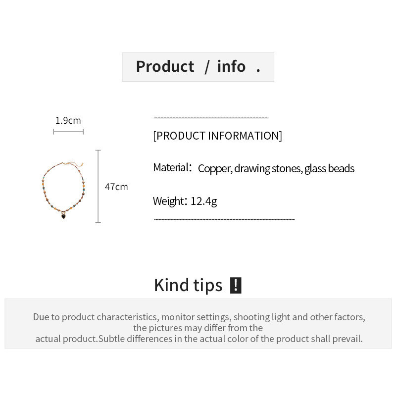 Tiger Eye Stone Heart Necklace,Vintage Ethnic Style Necklace | Shopee ...