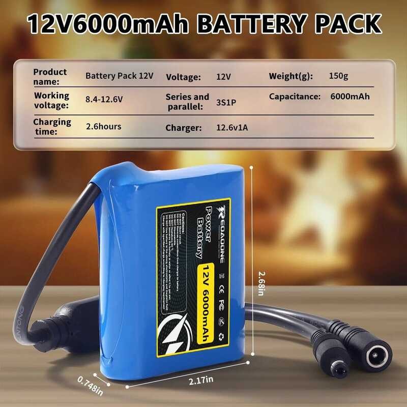 12V 62 6000-12000Mah Rechargeable Lithium Ion Battery Pack 3S1p With ...