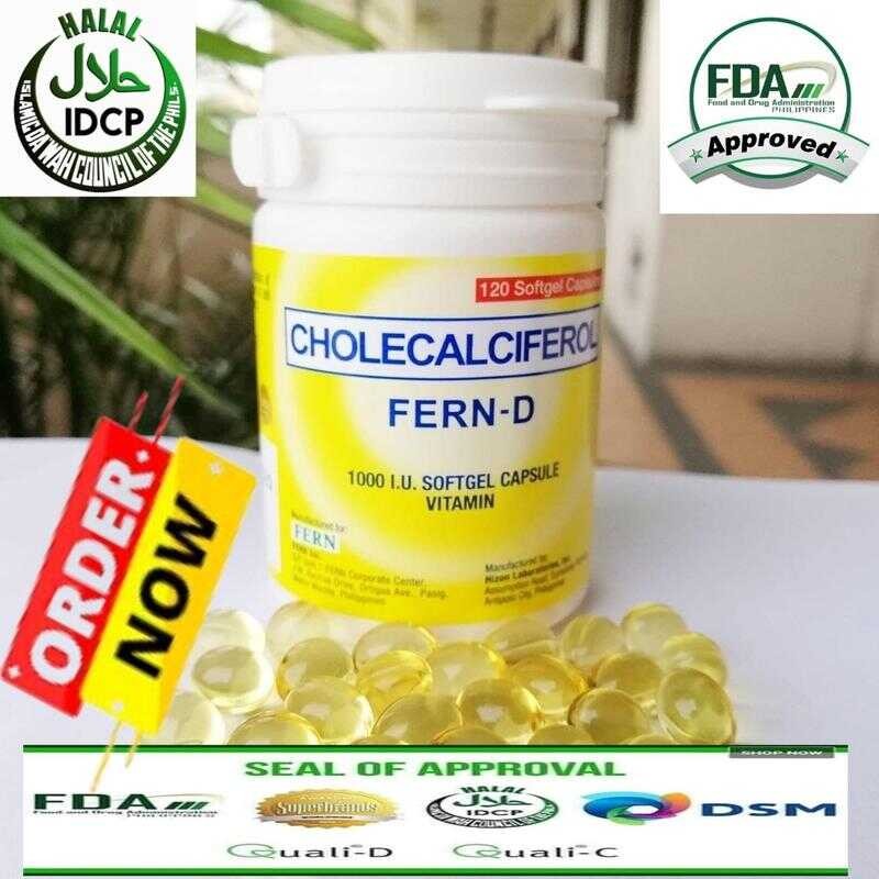 Fern D Cholecalciferol Vitamin D3 60 Caps Blood Pressure Control | Shopee Philippines
