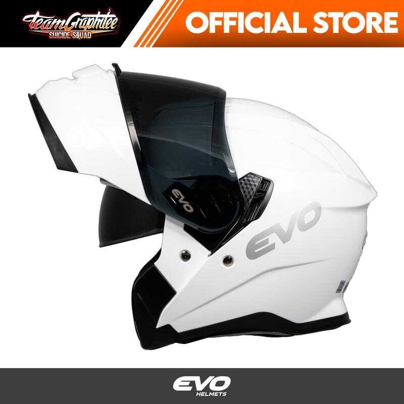 EVO HELMETS Vxr-5000 MONO COLORS Smoke/Silver LENS MODULAR DUAL VISOR Helmet 734 | Shopee ...