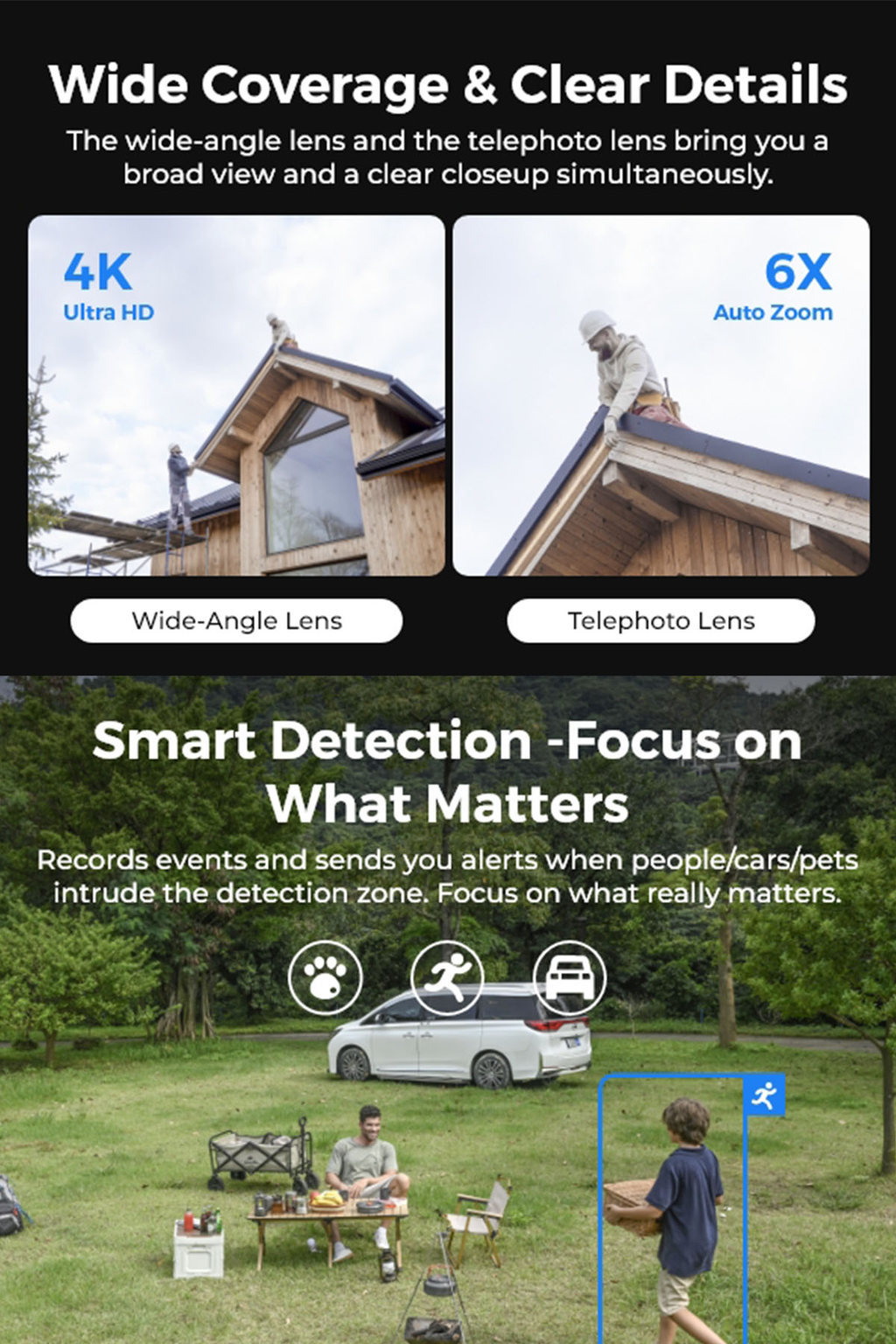 Reolink TrackMix LTE 4K 8MP Dual Lens 360° PTZ Outdoor Batter-Powered ...