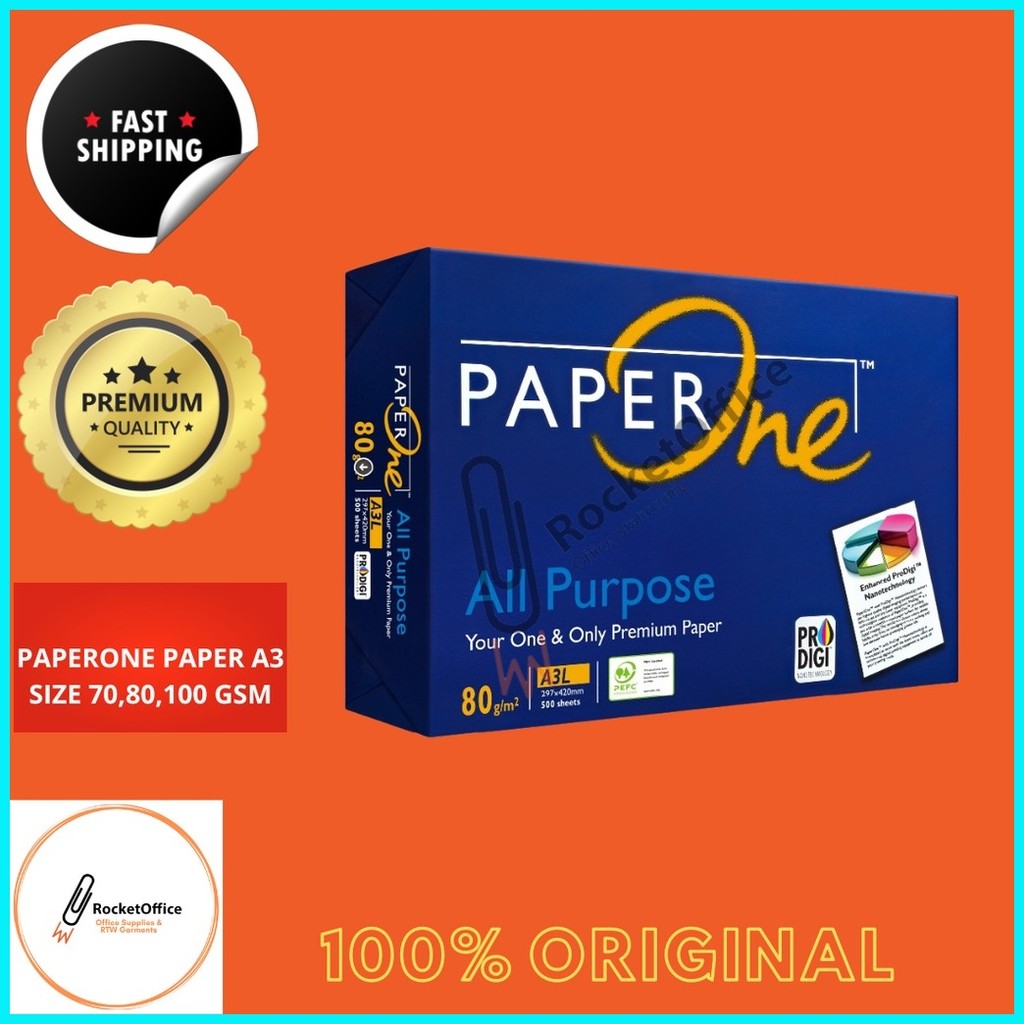 Paper One Bond Paper A3 SIZE 70/80/100 GSM PER REAM | Shopee Philippines