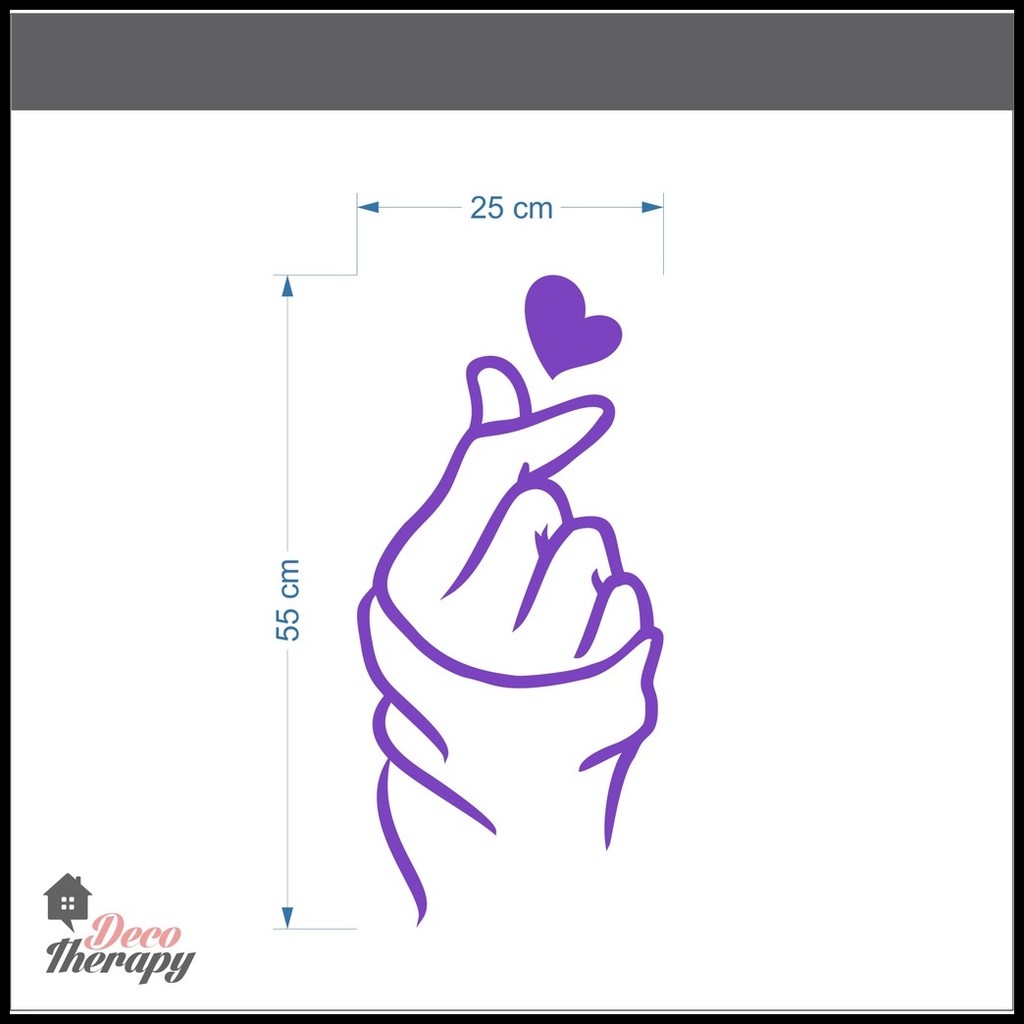 KPOP Korean Love Heart Hand Sign V1 Wall Sticker Decotherapy | Shopee ...