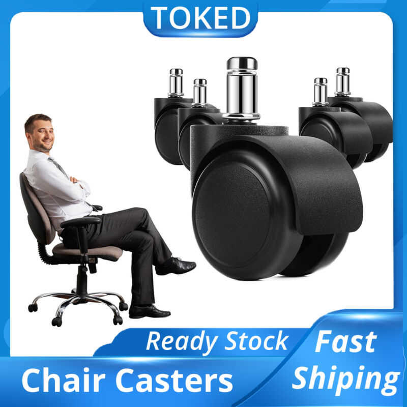 2 Inch Floor Protecting Office Chair Caster Replacement Rubber Wheels ...