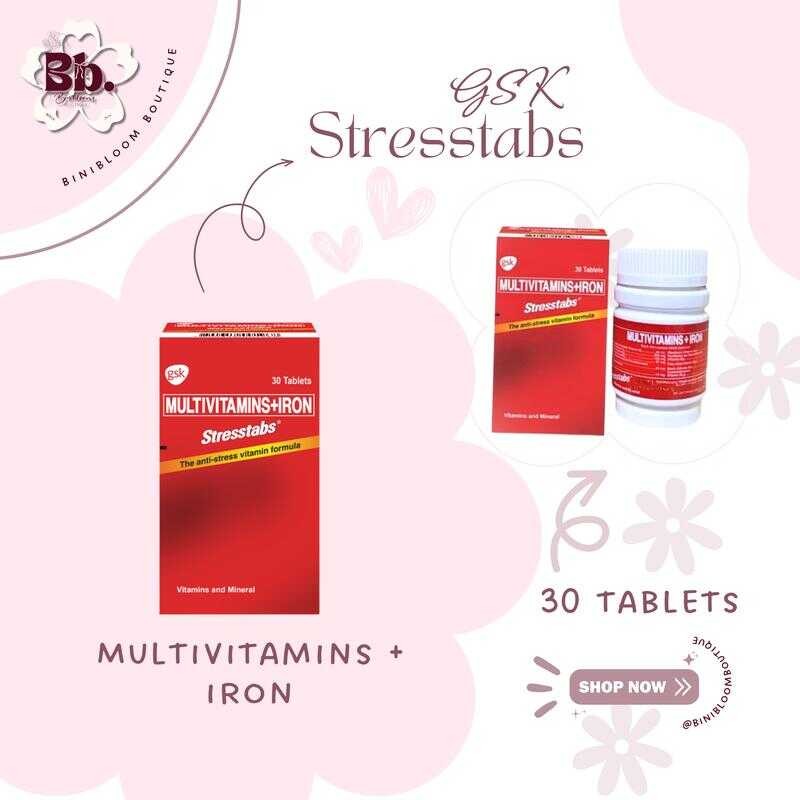 STRESSTABS Multivitamins With Iron 30 Tablets - Rich In Vitamin E, C ...
