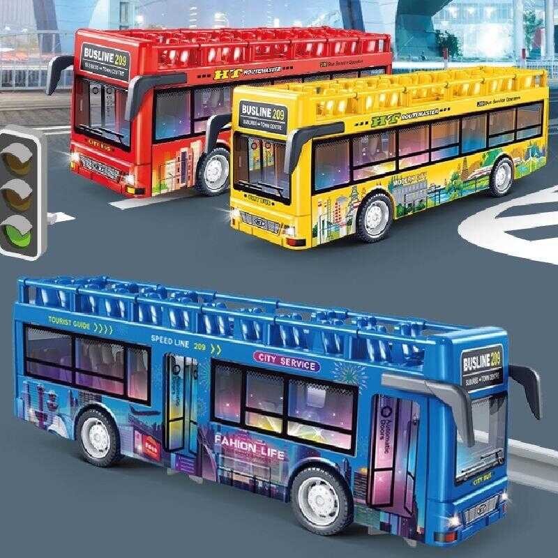 Double-Decker Bus Model With Openable Doors Light And Sound Toy Car ...