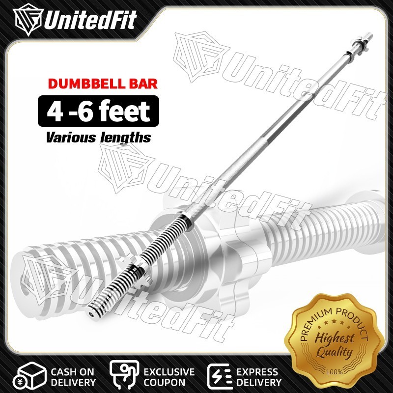 Chrome Barbell Standard Long Bar Short Bar with Ring Collars | Shopee ...