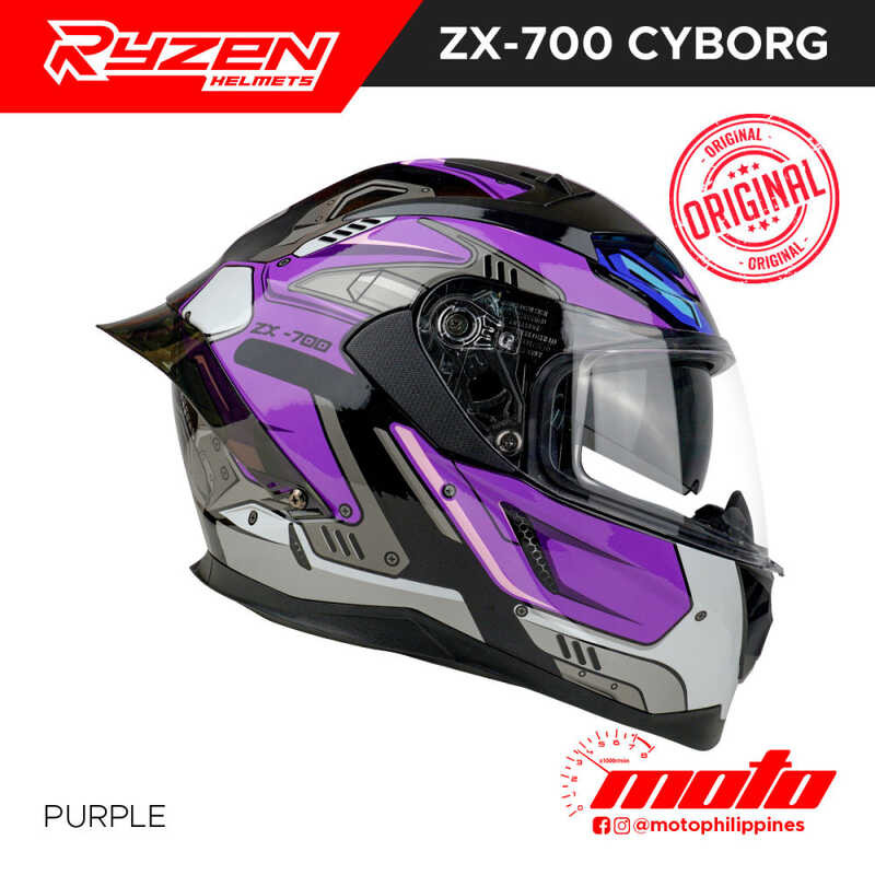 Zx-700 RYZEN Cyborg Dual Visor Full Face Helmet | Shopee Philippines