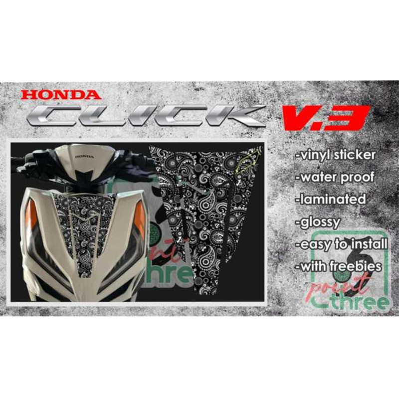 HONDA CLICK V3 V4 FRONT PANEL Sticker/Decal PRINTED LAMINATED GLOSSY ...