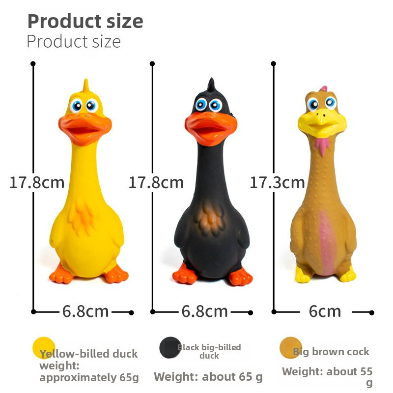 Pet Latex Toys Strange Barking Standing Big Bill Duck Sounding Chicken ...