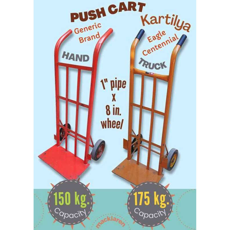 Pushcart Push Cart Trolley 1" Pipe X 8" Wheel Heavy Duty Kartilya 1E6 ...