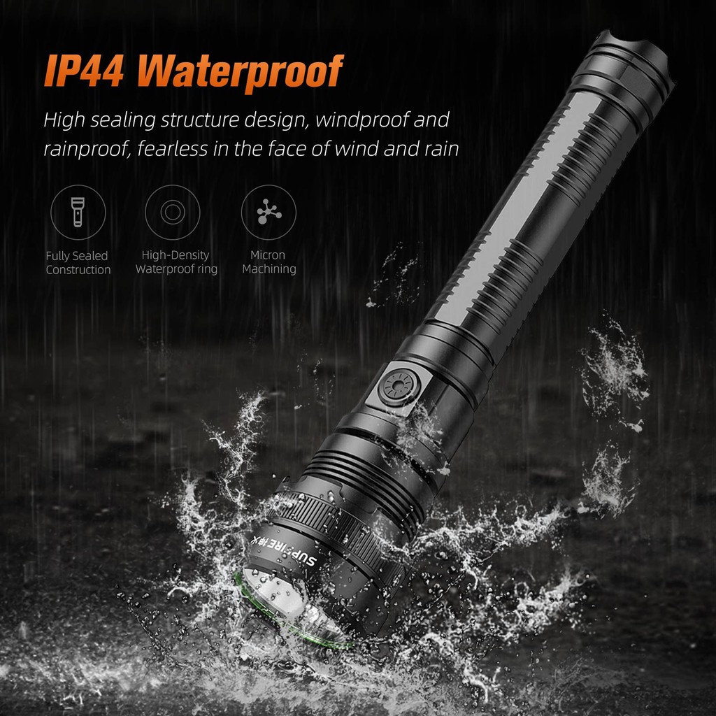 SUPERFIRE Y12 36W 7000mAh Rechargeable Led Flashlight Waterproof ...