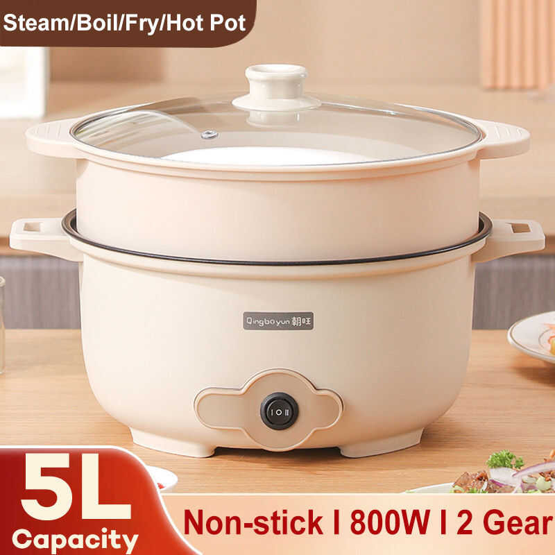 3 [Cod]5L Multi With Steamer Big Capacity Rice 800W Electric Hot Pot ...
