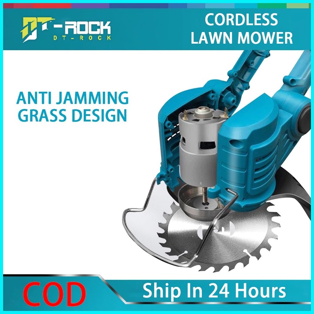 DT-ROCK Cordless Electric Grass Cutter 198V Powerful Rechargeable ...