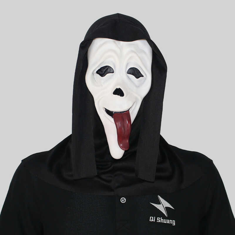 Scream Red Tongue Movie Headgear Masquerade Horror Ghost Face Mask ...
