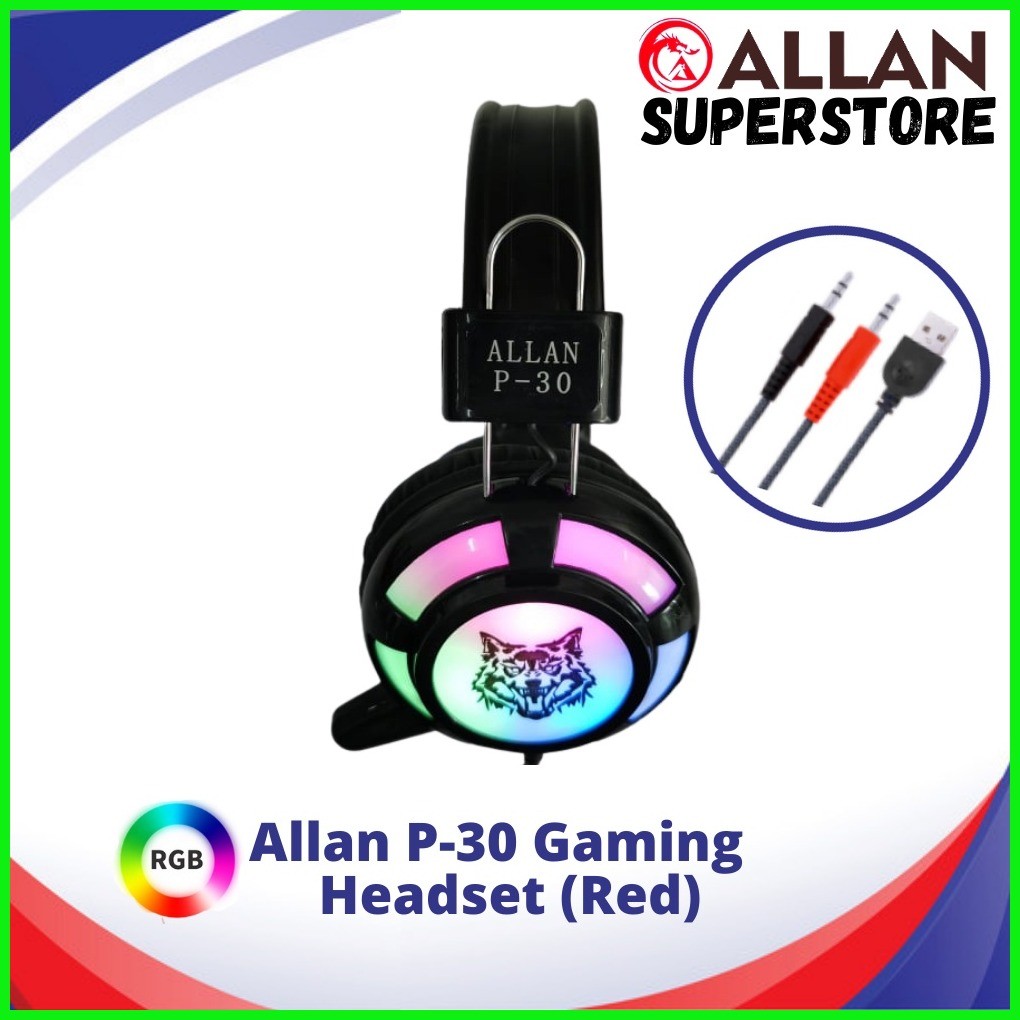 Allan P-30 Rainbow Rgb Gaming Headset For Work Accessories | Shopee ...