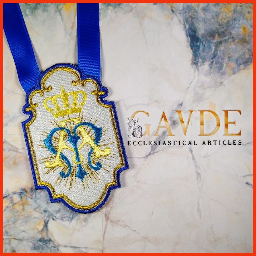 GAVDE Candor Line Ave Maria Embroidered Medallion Auspice Maria ...