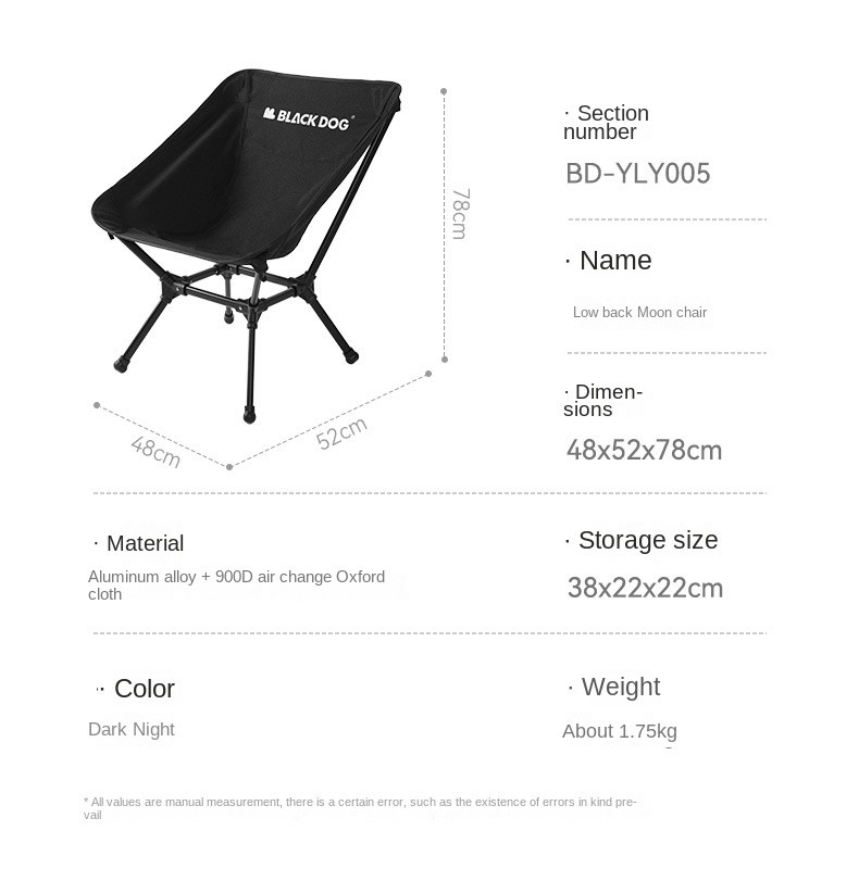 BLACKDOG High Back Moon Chair Portable Ultralight Foldable Aluminum ...