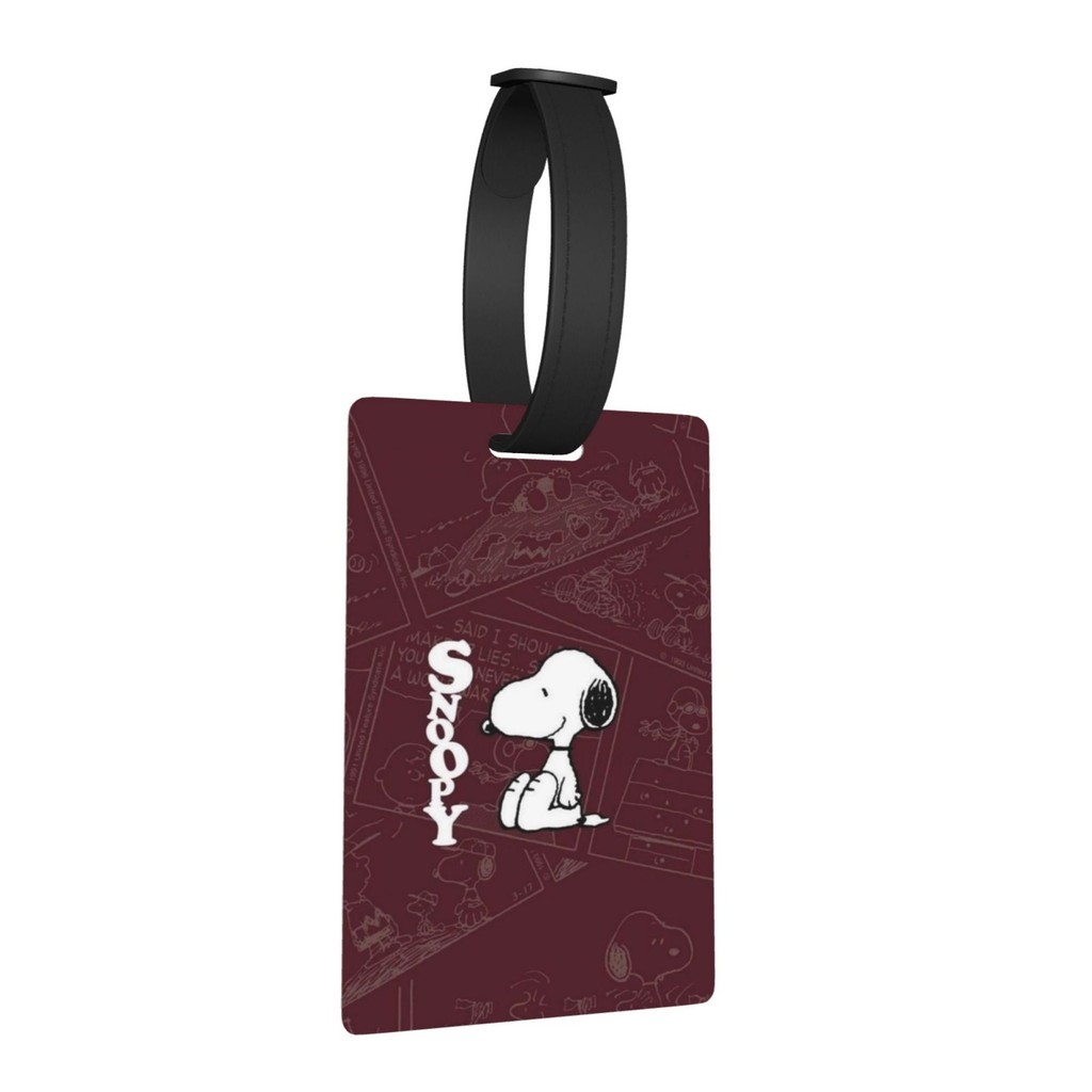 Snoopy Luggage Tag Waterproof Travel Name Tag Cute Personalised PVC ...