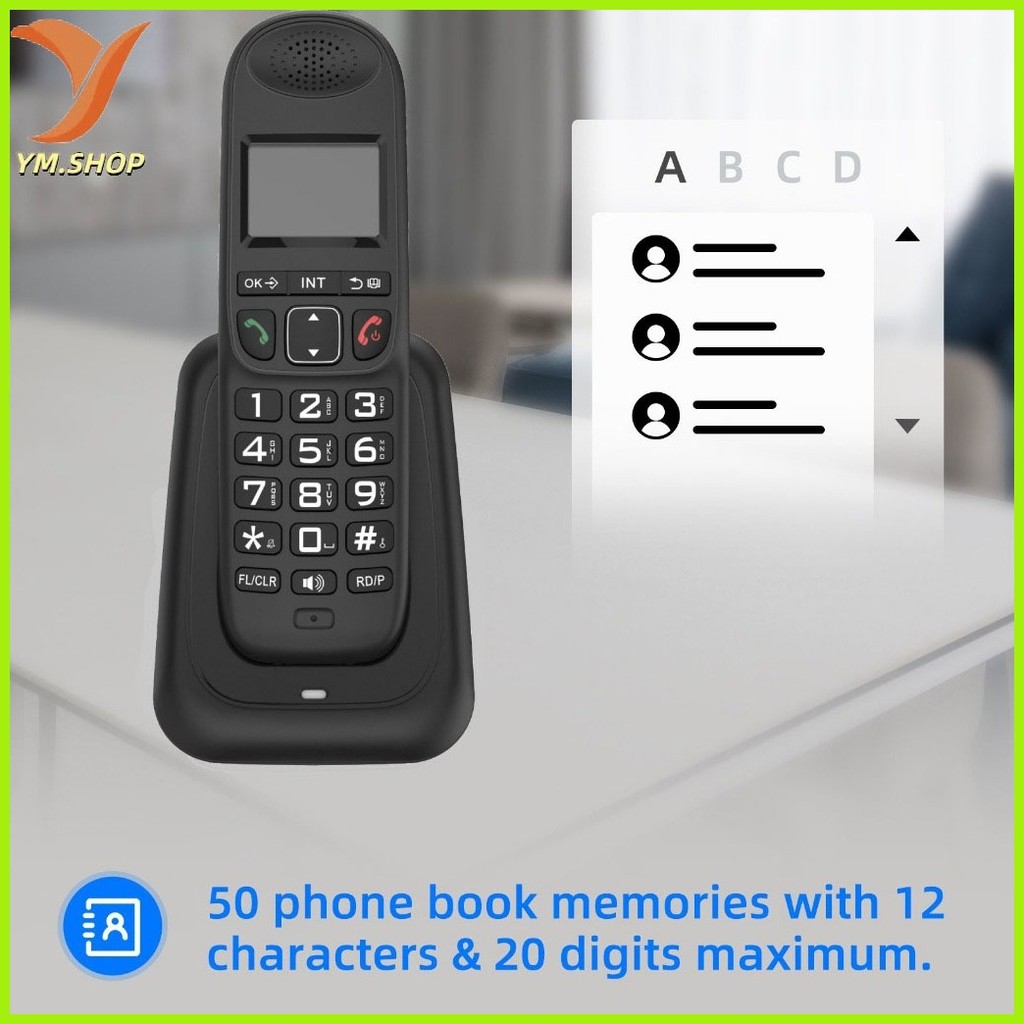 PLDT D1003 Cordless Phone - Wireless Landline with Loud Speaker, Clear ...