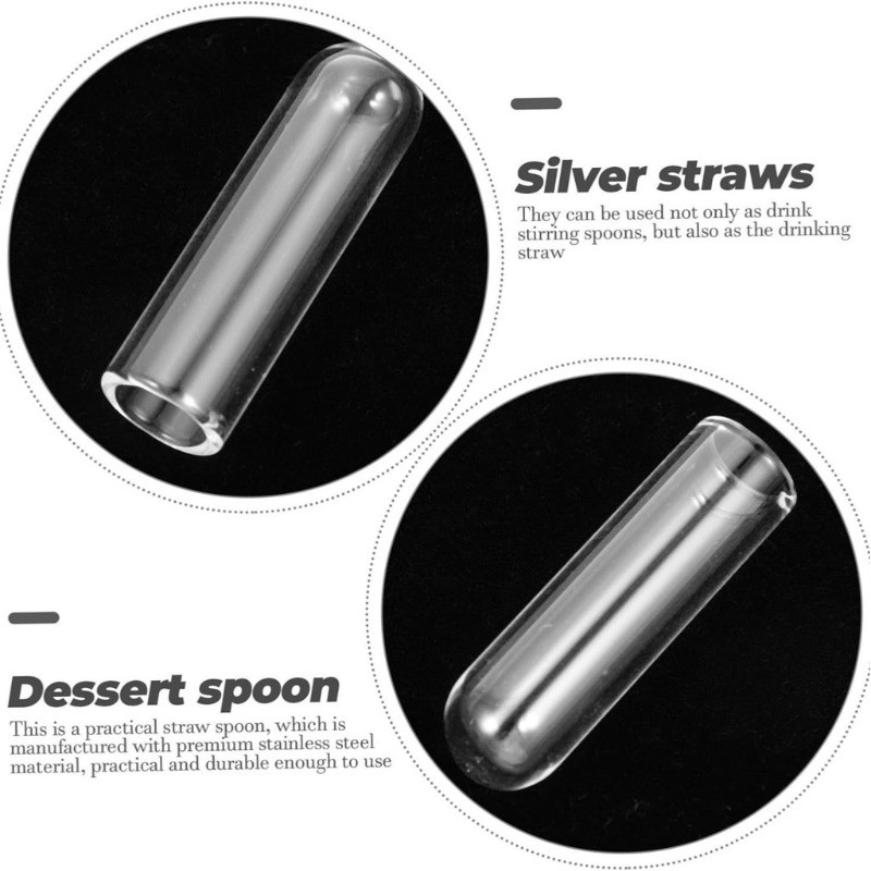 10pcs 8mm Stainless Steel Straw Cover Tip Reusable Glass Straw Cap For ...