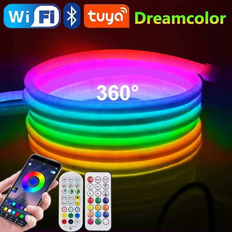 W Ws2811 Dream Color Round LED Strip 24V 120Leds/M Tuya Wifi Bluetooth ...