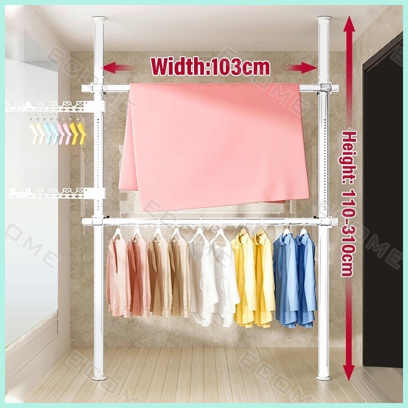 3.5M Adjustable Sampayan Clothes Rack Stand Floor To Ceiling Tension ...