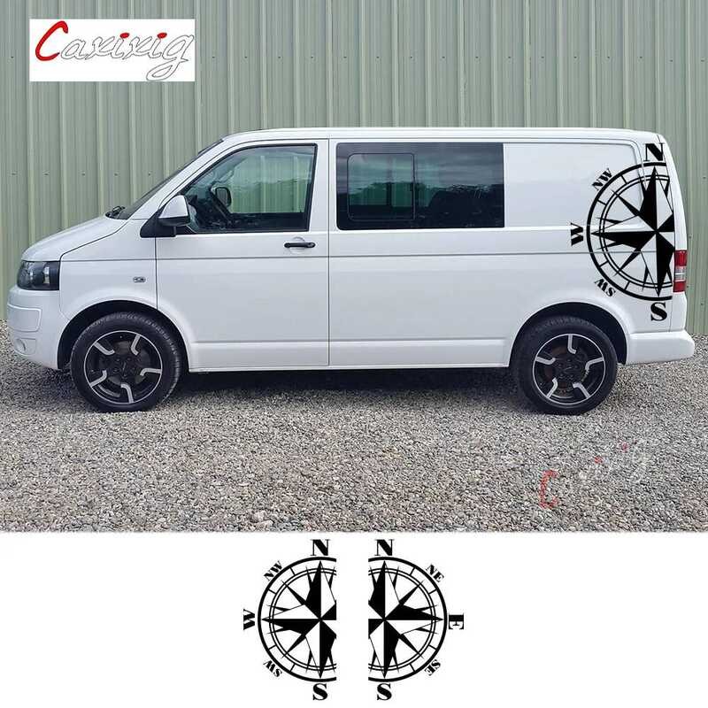 W 2Pcs Car Side Stickers For VW Multivan Transporter Caravelle T4 T5 T6 ...