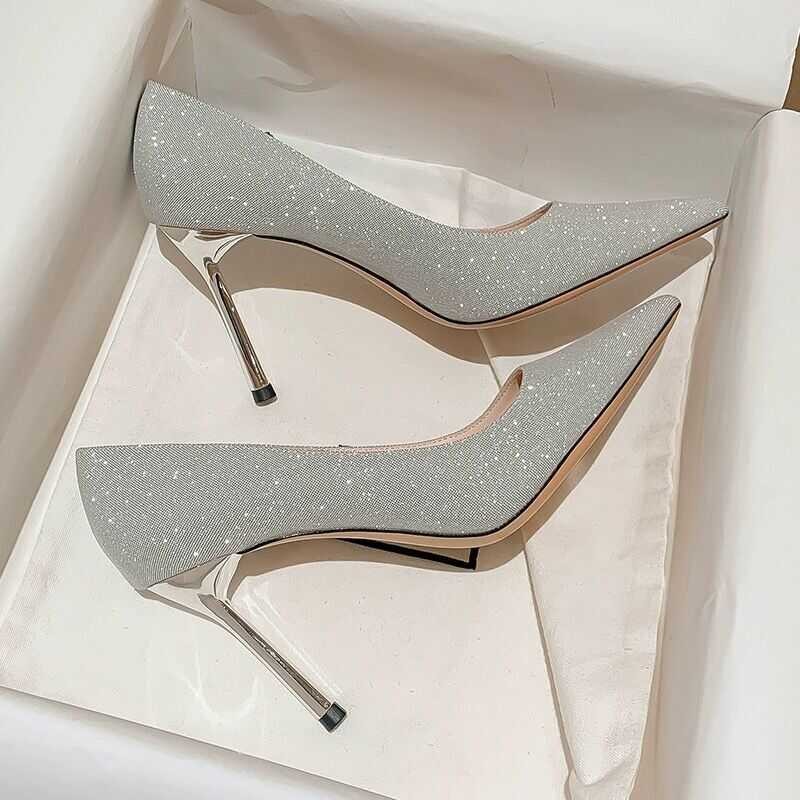 AA Main Wedding Silver High Women's Thin Heels 2024 New Bride Xiuhe ...