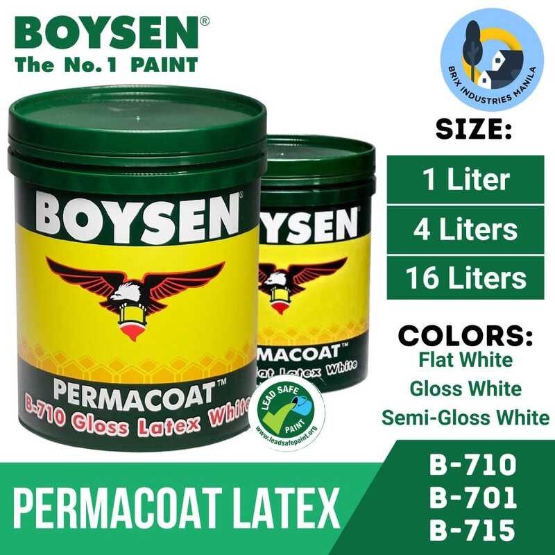 Boysen Permacoat Flat, Semi-Gloss, Gloss Latex White 1 Liter, 4 Liters ...
