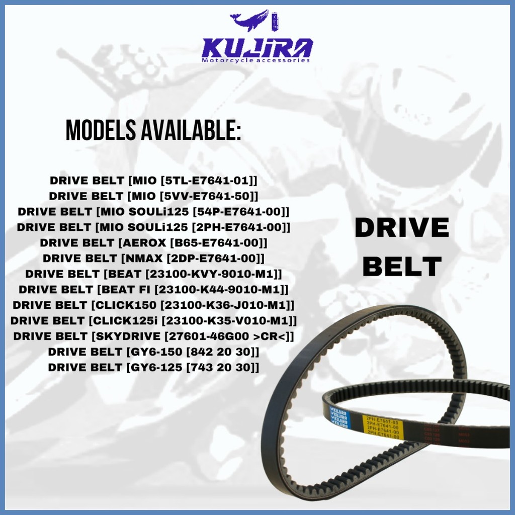 (KUJIRA) HIGH QUALITY RUBBER DRIVE BELT FOR MIO/MIO SOULi125/AEROX/NMAX ...
