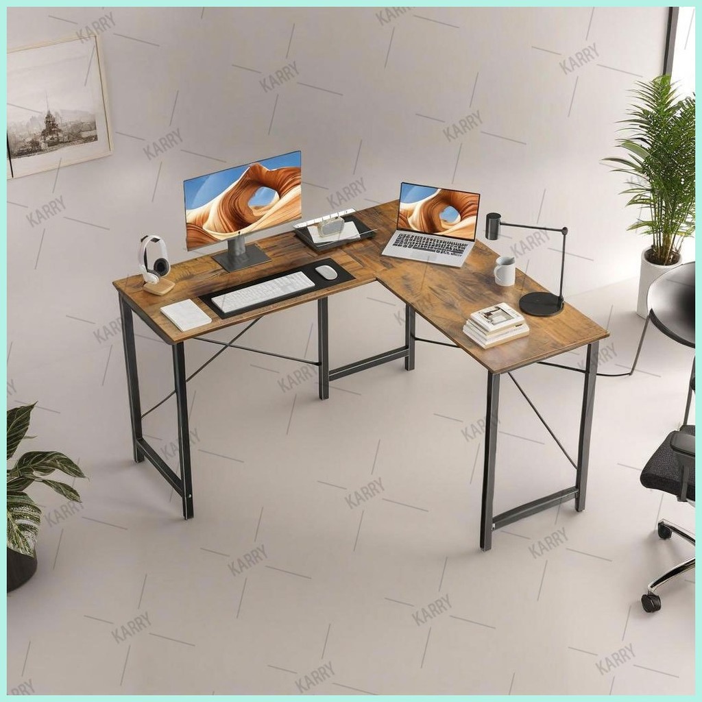 KARRY L Shape Corner Table Large Space Computer Desk Office Table Home ...