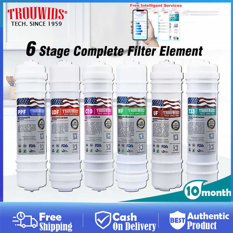 TROUWIDS Water Filter Cartridge For Faucet Purifier 6 Stages Complete ...