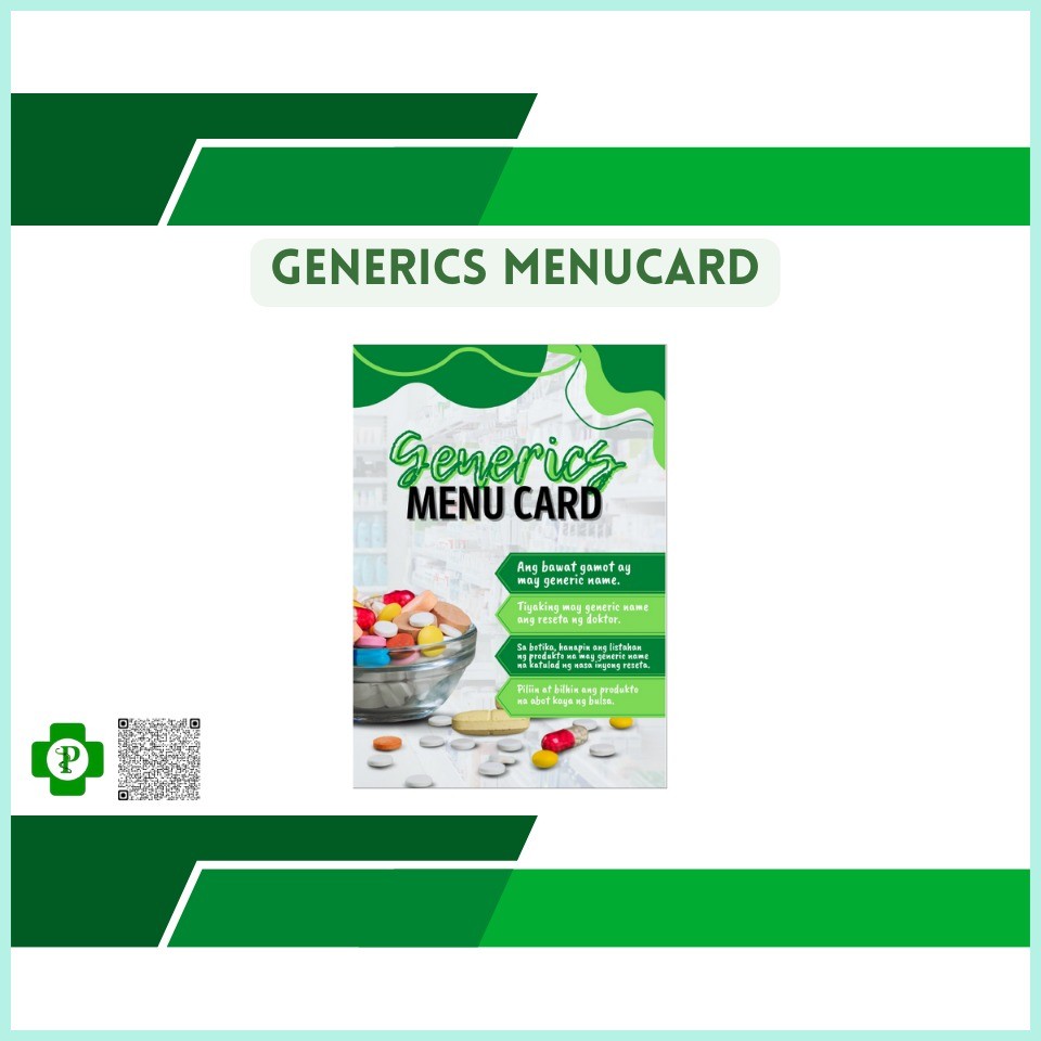 GENERICS MENU CARD For Drugstore | Shopee Philippines