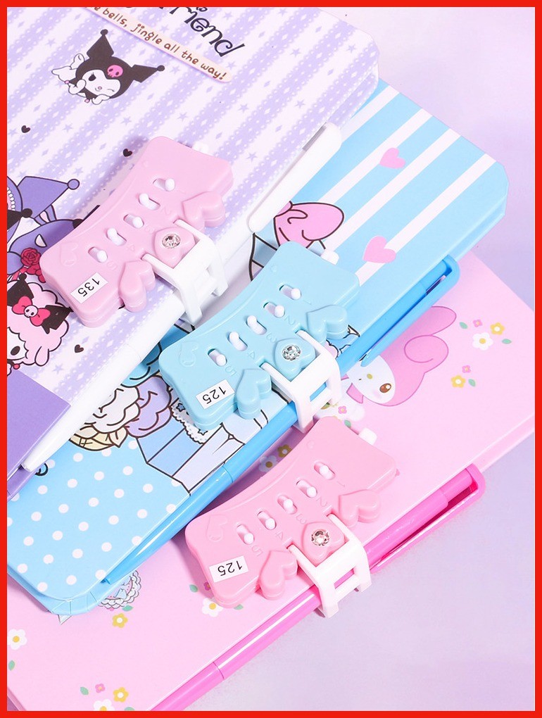 80 pages Kids Sanrio Storage Hardcover Password Notebook Diary With Pen ...