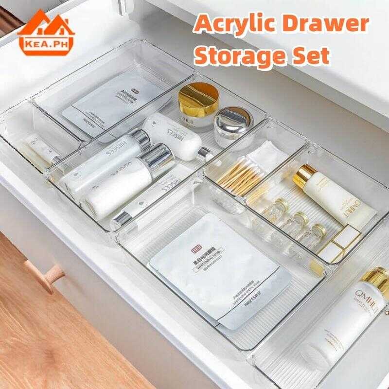 Acrylic Drawer Storage Set Miscellaneous Sorting Box Transparent ...