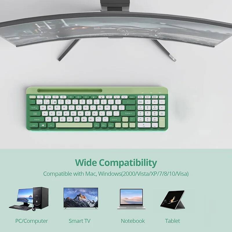 Bluetooth Portable Computer Keyboards, 2.4G Wireless Compact Typewriter ...