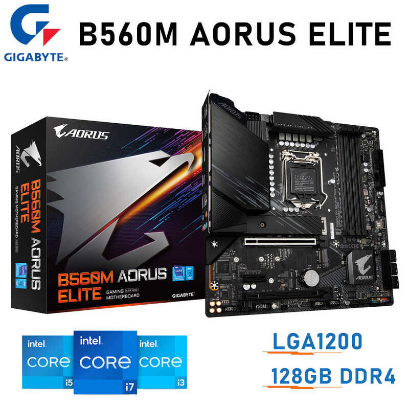 LGA 1200 Gigabyte B560m AORUS ELITE Motherboard 10Th11th-Gen In Core I3 ...